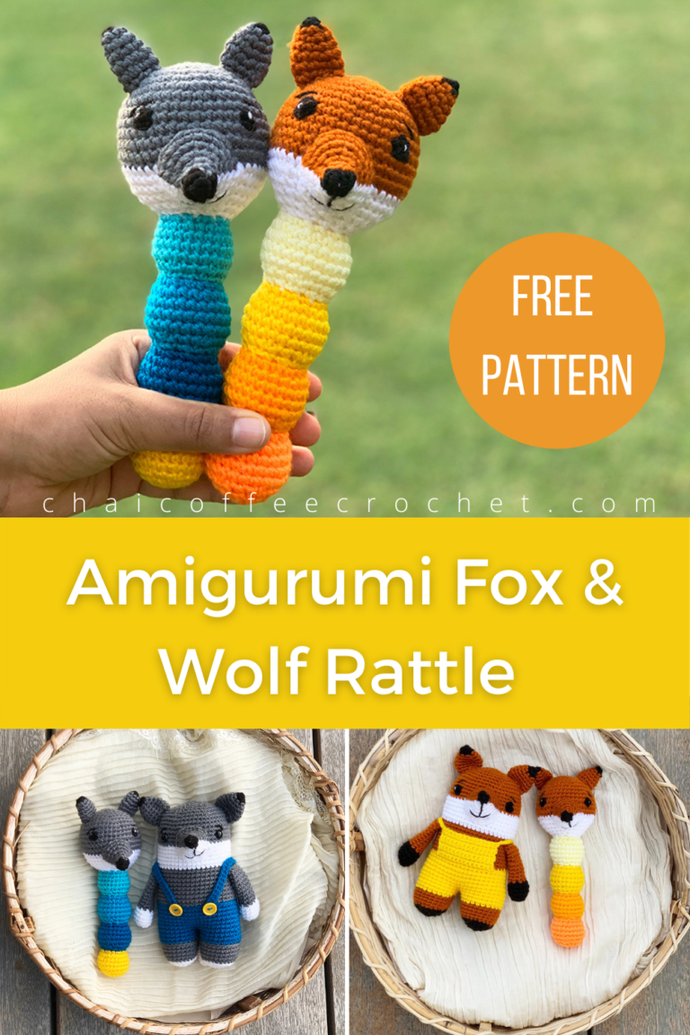 Crochet Fox Rattle Crochet Wolf Rattle | Free Amigurumi Pattern